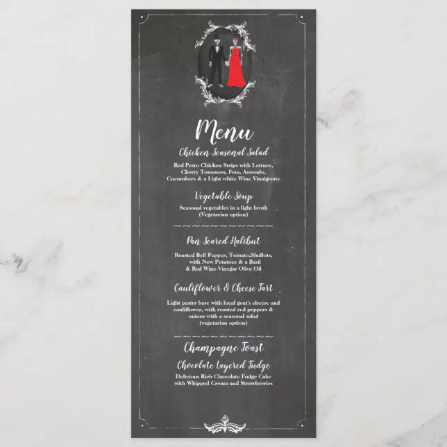 Menu Wedding Reception Skulls Skeletons Menus | Zazzle