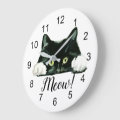 Meow! Cat Large Clock | Zazzle