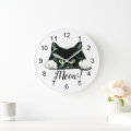 Meow! Cat Large Clock | Zazzle