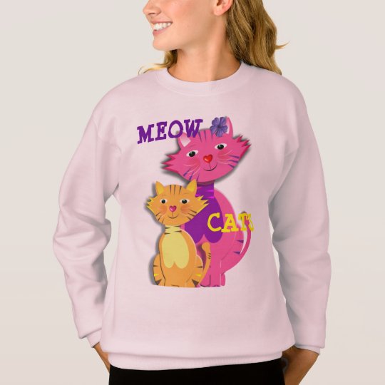 Meow Cats Cute Girly Feline Tops | Zazzle.com
