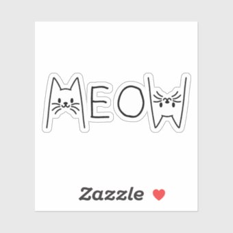MEOW CATS STICKER | Zazzle
