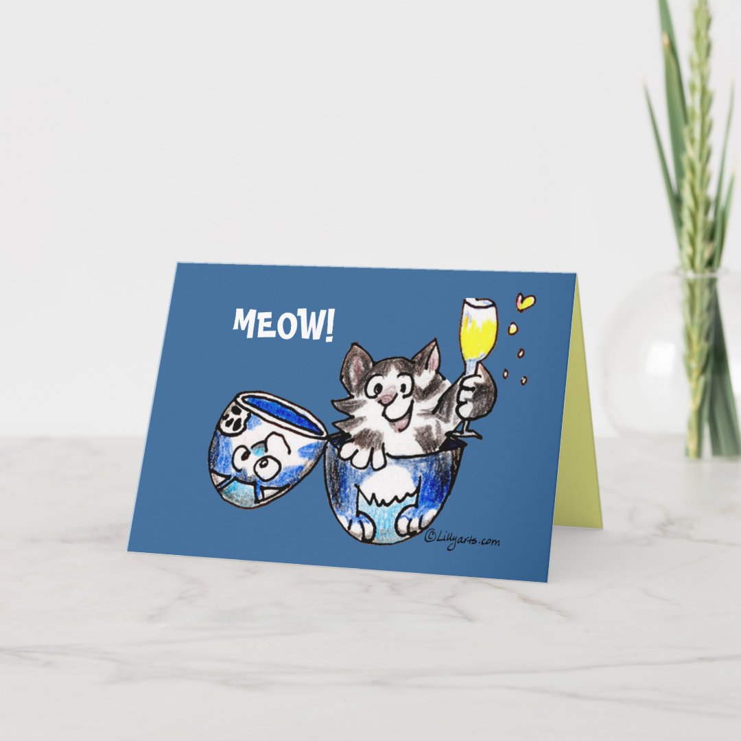 Meow! Cute Cat Card | Zazzle