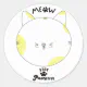 Meow Stay Positive Spotted Yellow Kawaii Cat Classic Round Sticker | Zazzle