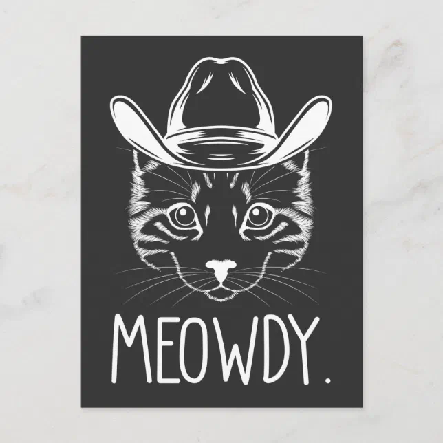 Meow Texas Cat Meme Cowboy Howdy Western Country Postcard | Zazzle