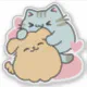 Meow & Woof Perfect Together - Cute Cat and Dog Sticker | Zazzle