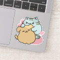 Meow & Woof Perfect Together - Cute Cat and Dog Sticker | Zazzle