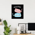 Meowcarons Funny Macaron Pun Dark BG Poster | Zazzle