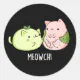 Meowchi Funny Mochi Pun Dark BG Classic Round Sticker | Zazzle