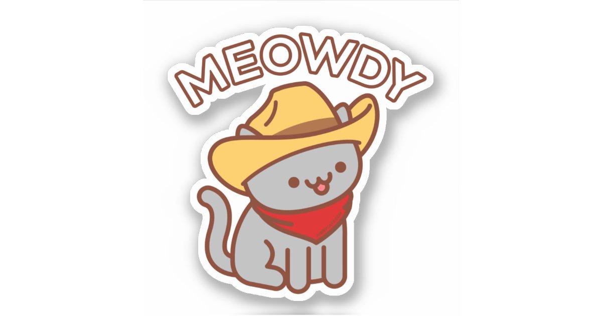 MEOWDY Cat Sticker | Zazzle