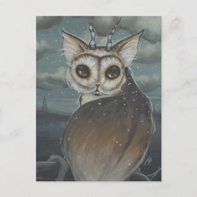 Meowl cat owl postcard | Zazzle