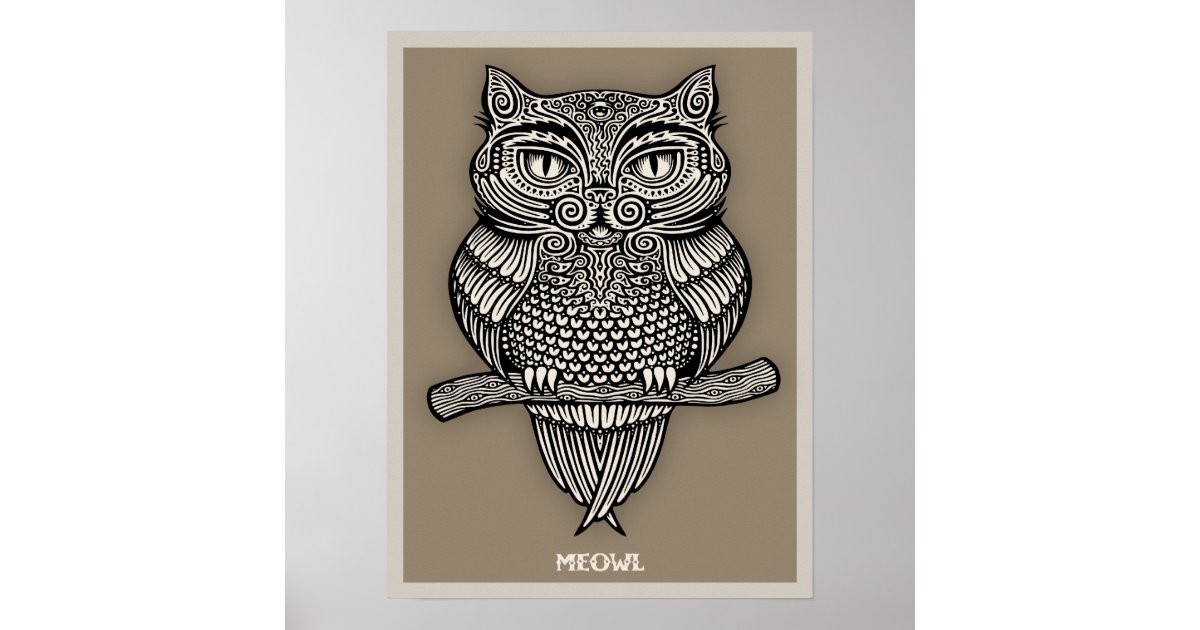 Meowl Poster | Zazzle