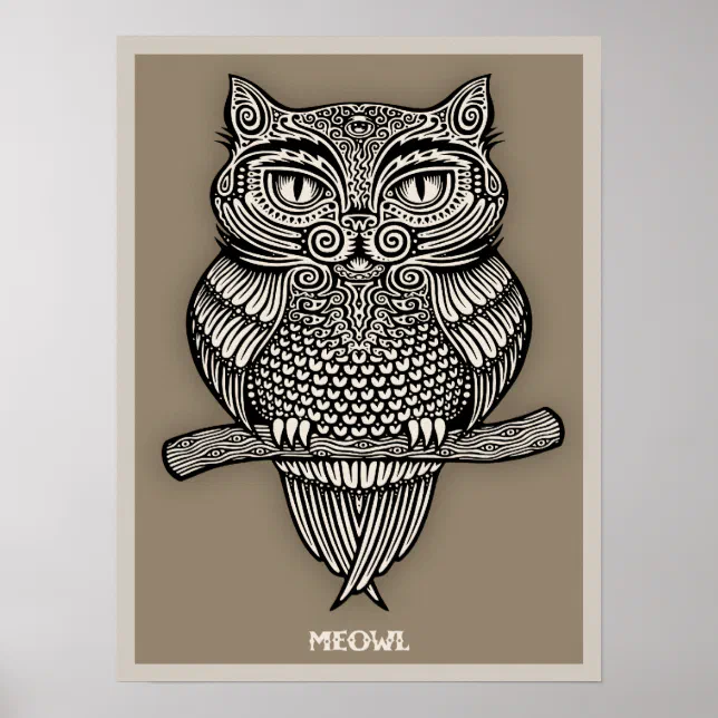 Meowl Poster | Zazzle