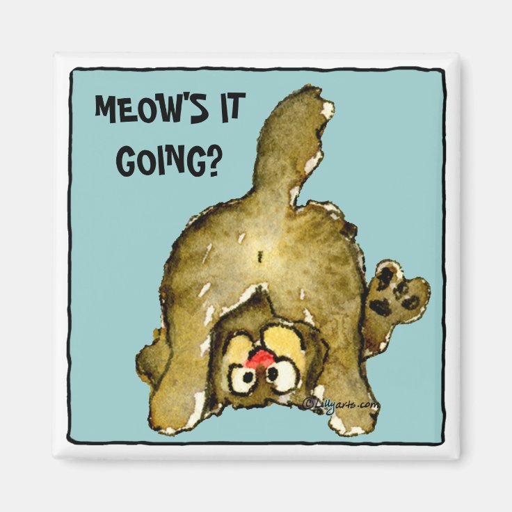 Meow's it going? Cute Cat Magnet | Zazzle