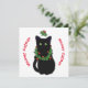 Meowy Catmas cat drawing Holly berries Christmas Invitation | Zazzle