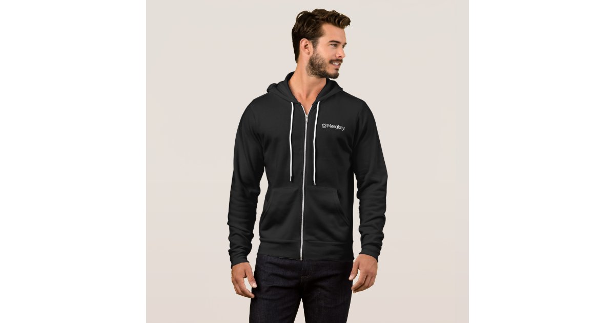 Merakey Logo Black Zip-Up Hoodie | Zazzle