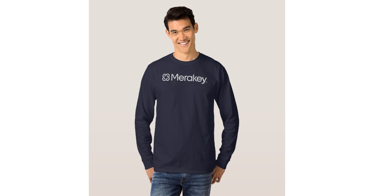 Merakey Logo Navy Long-Sleeve T-Shirt | Zazzle