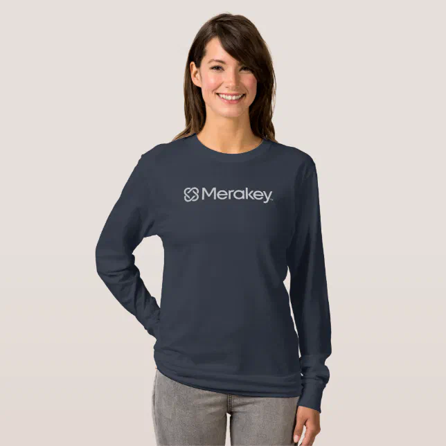 Merakey Logo Navy Women's Long-Sleeve T-Shirt | Zazzle