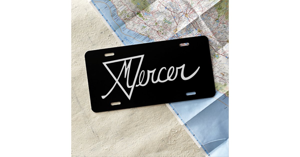Mercer Full Logo License Plate | Zazzle