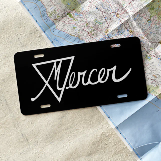Mercer Full Logo License Plate | Zazzle