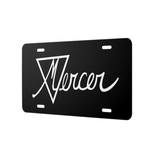 Mercer Full Logo License Plate | Zazzle