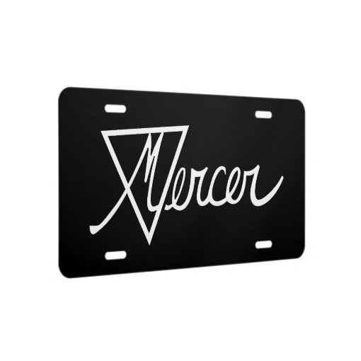 Mercer Full Logo License Plate | Zazzle