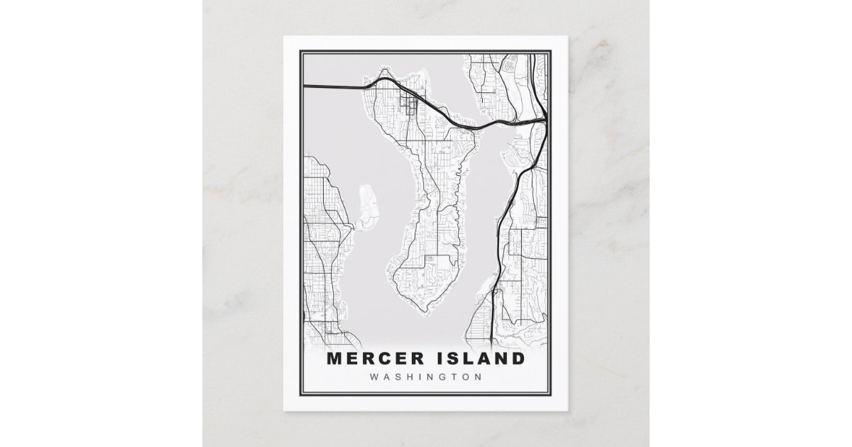 Mercer Island Map Postcard | Zazzle