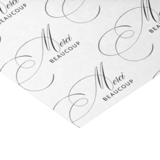 Merci Beaucoup Elegant Calligraphy Thank You Tissue Paper | Zazzle