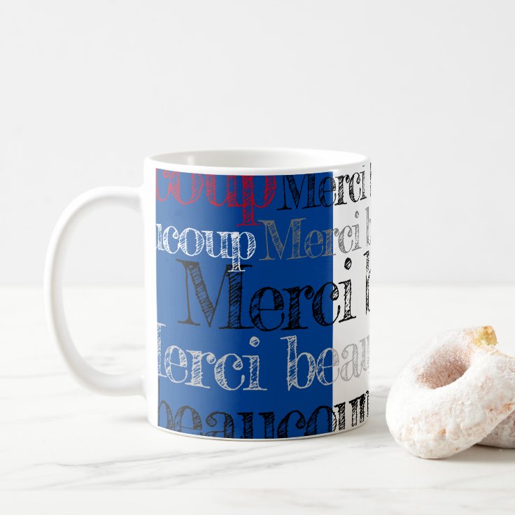 Merci beaucoup/ thank you so much french coffee mug | Zazzle