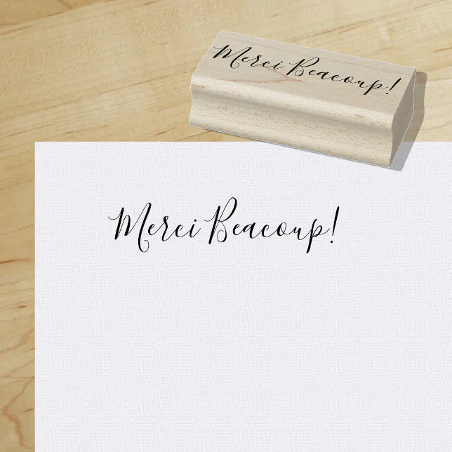 Merci Beaucoup | Thank you very much (in French ) Rubber Stamp | Zazzle