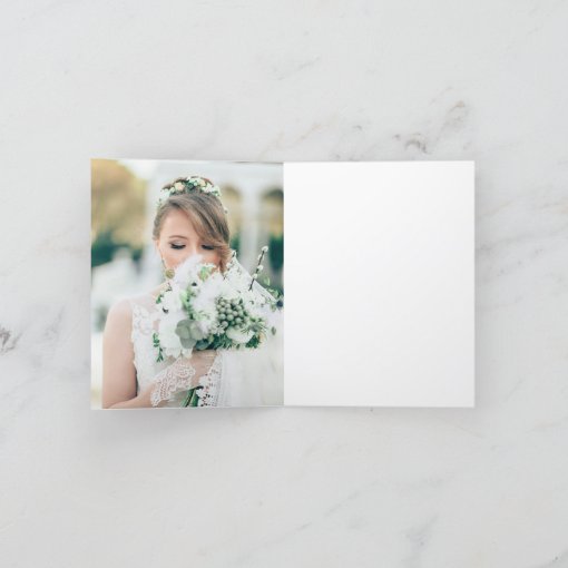 Merci Beaucoup Vertical Two Photo Wedding Blank Thank You Card | Zazzle