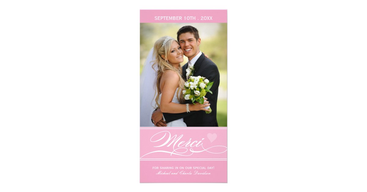 Merci - Carte Photo (4x8) Card | Zazzle