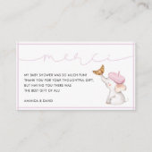 Merci French Pink Girl Baby Shower Thank You Enclosure Card | Zazzle
