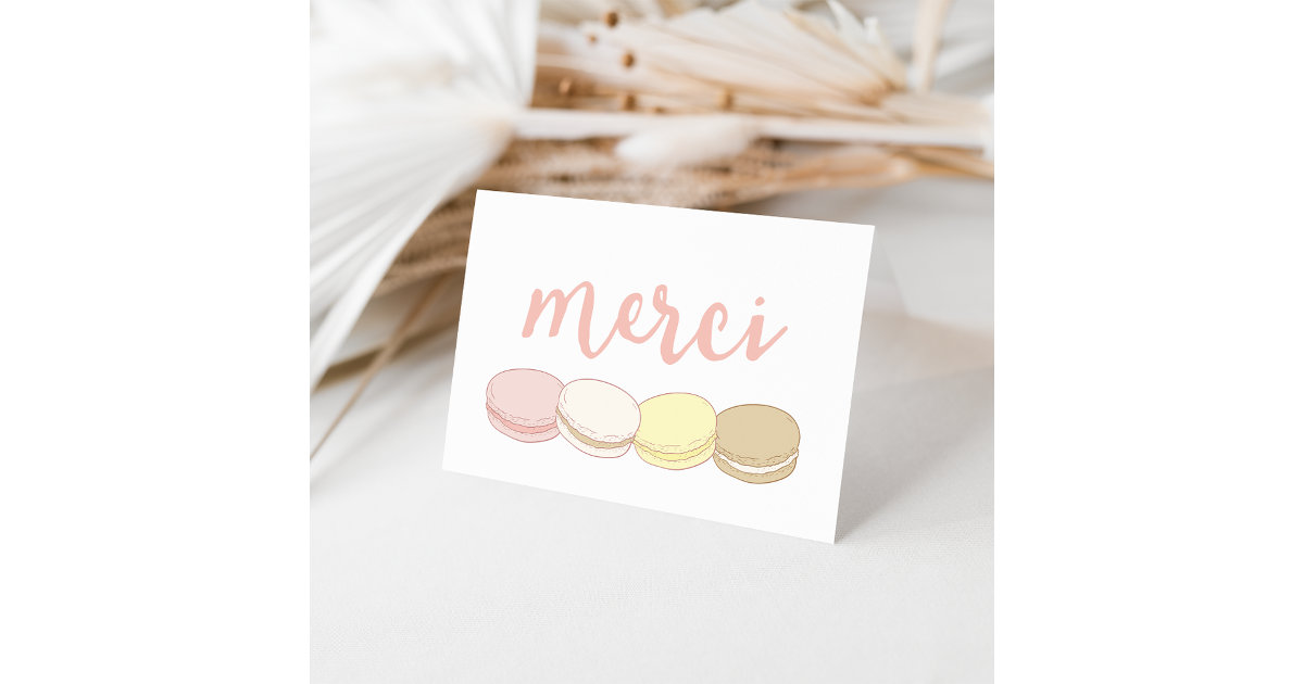 Merci Pastel French Macarons Thank You | Zazzle