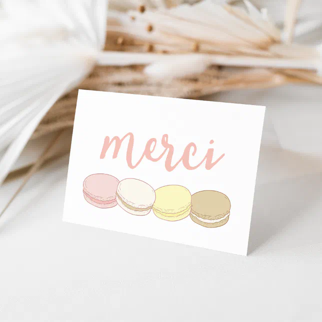 Merci Pastel French Macarons Thank You | Zazzle