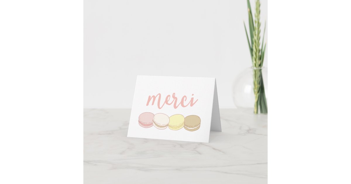 Merci Pastel French Macarons Thank You | Zazzle
