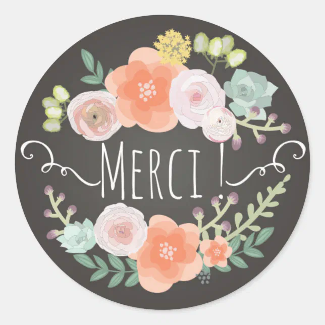 Merci! Thank You Sticker | Zazzle