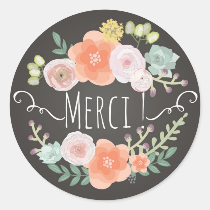Merci! Thank You Sticker | Zazzle