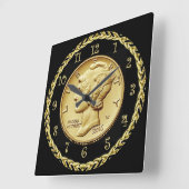 Mercury Dime Centennial Gold Coin Image ~ Square Wall Clock | Zazzle