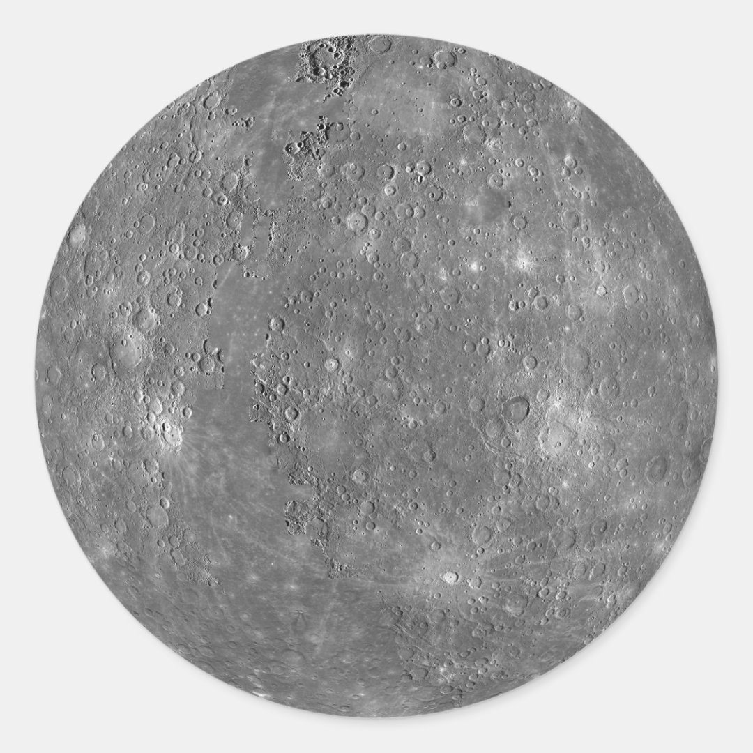 Mercury Planet Photo Classic Round Sticker | Zazzle
