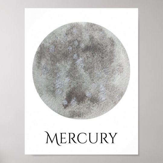 Mercury Planet Watercolor Poster | Zazzle.com
