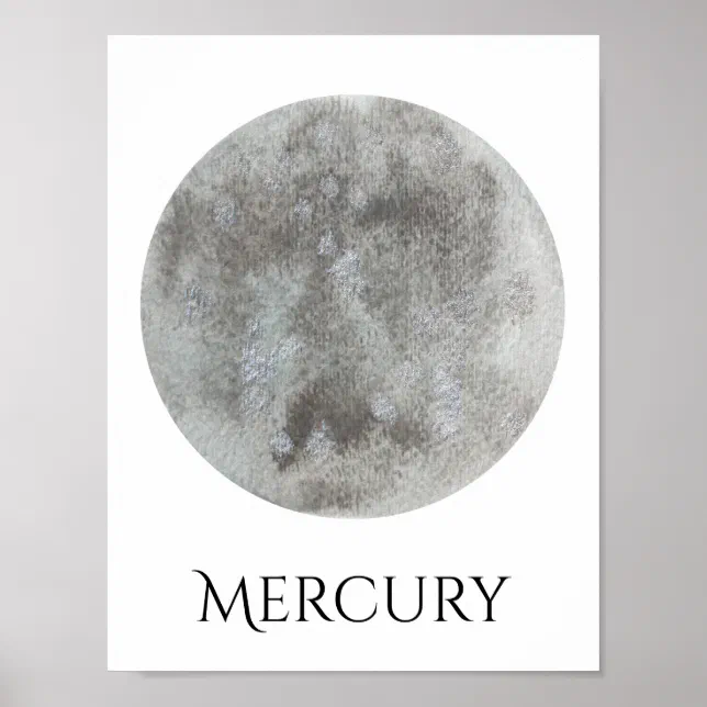 Mercury Planet Watercolor Poster | Zazzle