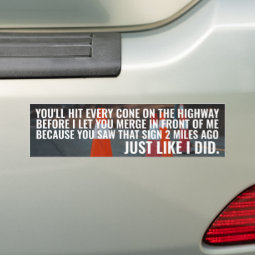 Merging Bumper Sticker | Zazzle