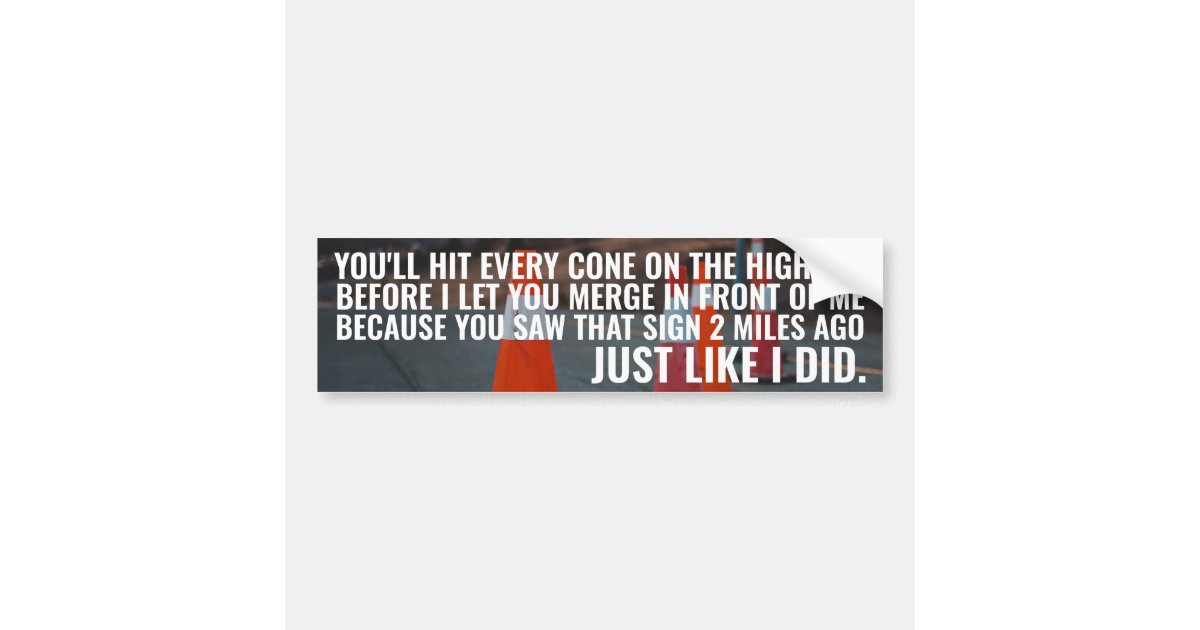 Merging Bumper Sticker | Zazzle