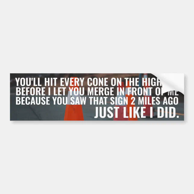 Merging Bumper Sticker | Zazzle