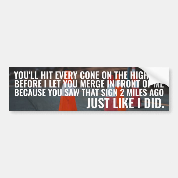 Merging Bumper Sticker | Zazzle.com