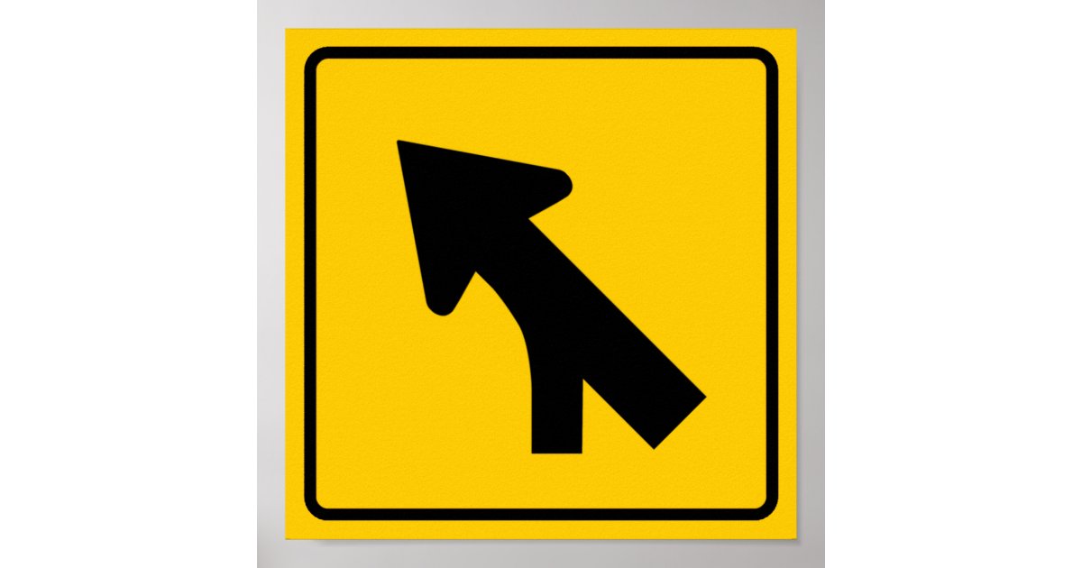 Merging Traffic Highway Sign (Left) | Zazzle