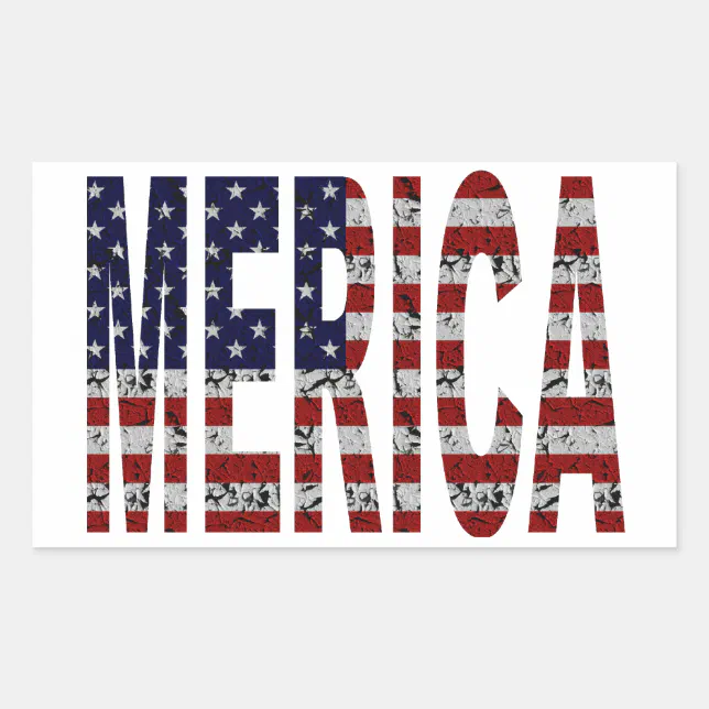 'MERICA - Grunge USA Flag Rectangular Sticker | Zazzle