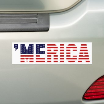 'MERICA U.S. Flag Bumper Sticker | Zazzle