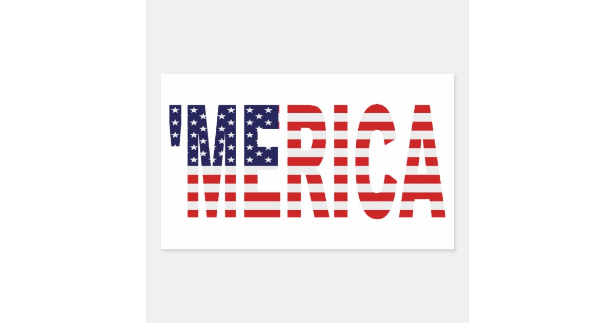 'MERICA US Flag Stickers | Zazzle
