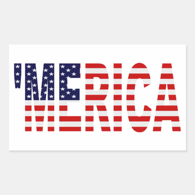 'MERICA US Flag Stickers | Zazzle
